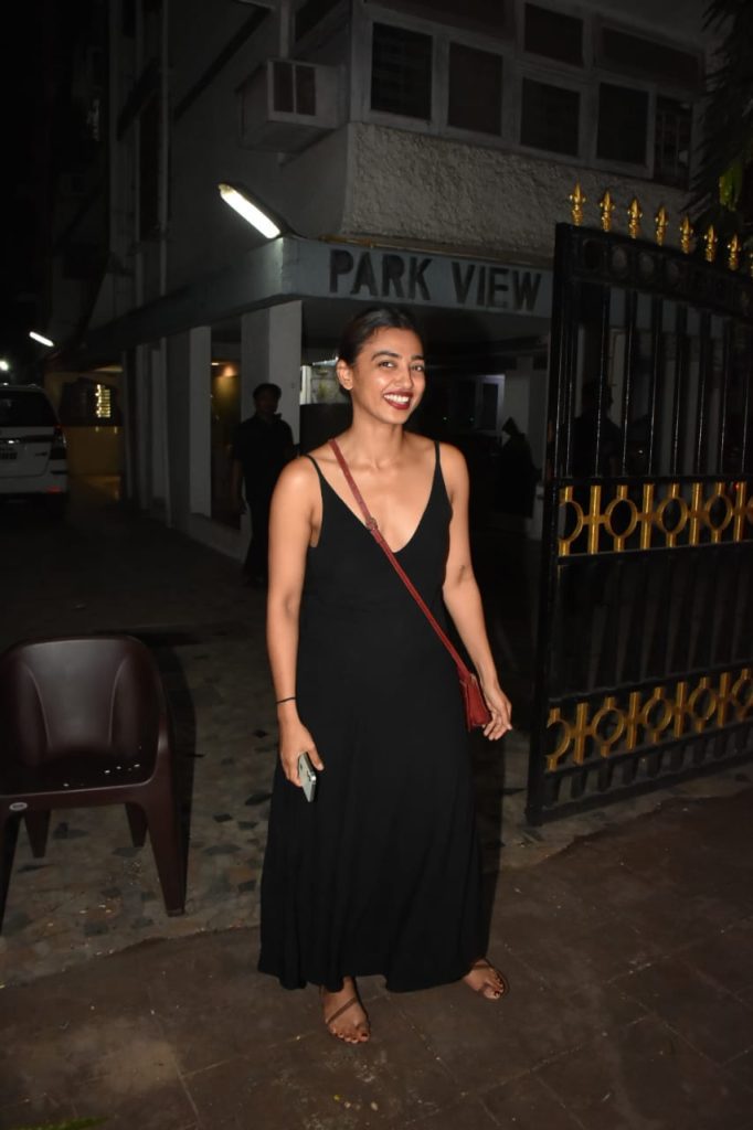 Radhika Apte went out late at night in a black strappy dress, trying to ...