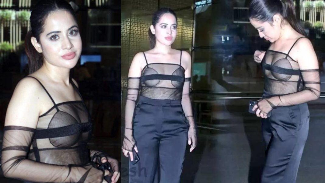 Urfi Javed crossed all limits, reached the airport wearing transparent innerwear over jeans ...
